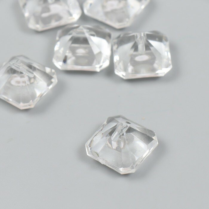 Бусины для творчества, пластик Кристалл бриллиант набор 20 грамм 2х2х1,5 см