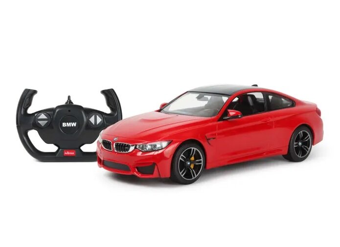 Машинка на радиоуправлении Rastar 70900 BMW M4 Coupe (1:14, 33см). Доступ в кабину. Свет фар. Красная