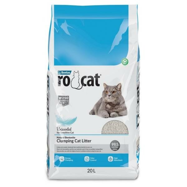 Ro Cat Комкующийся наполнитель без пыли "Натуральный", пакет (Natural) 20л. 17кг