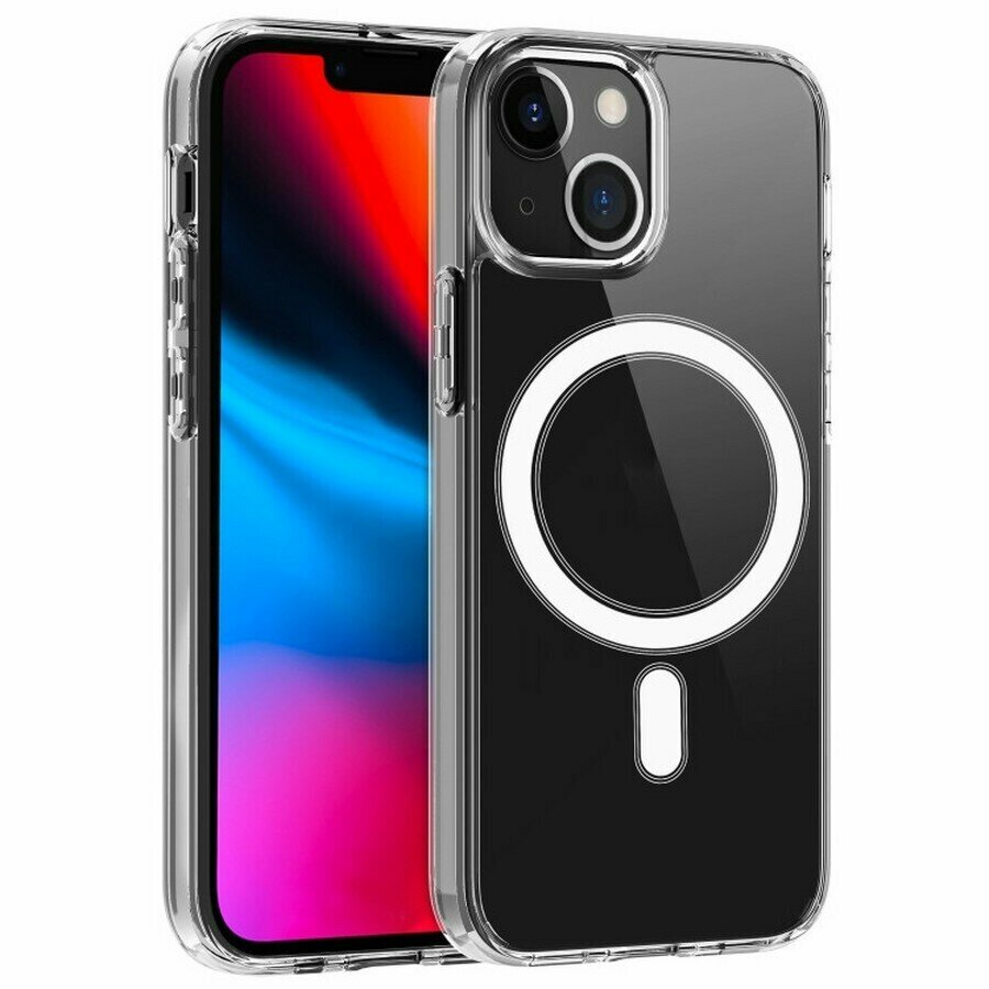 Силиконовая накладка с Magsafe для Apple iPhone 14 Max прозрачный
