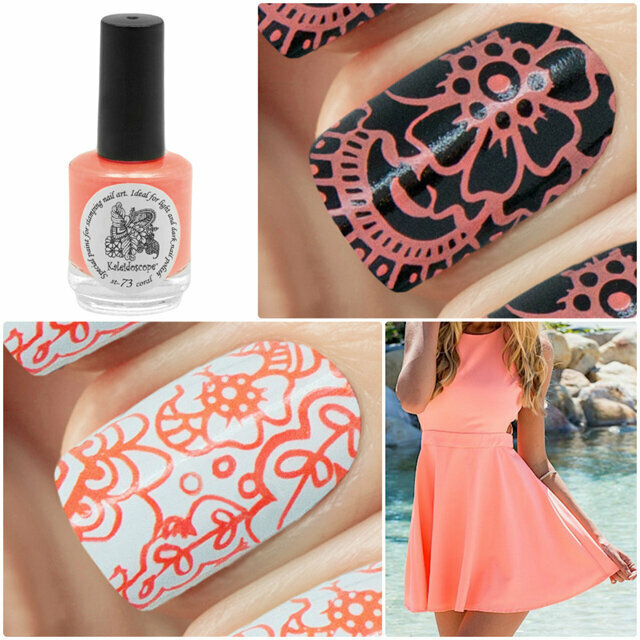 EL Corazon серия Kaleidoscope Лак-краска для стемпинга №st-73 Coral 15 мл