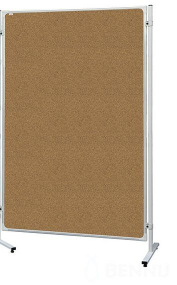 Стенд в комплекте (опоры, крепеж, колеса) из пробковой 2-сторонней доски алюминиевая рамка 120x180 см, модерационный (TMС1218 GTO) 2х3