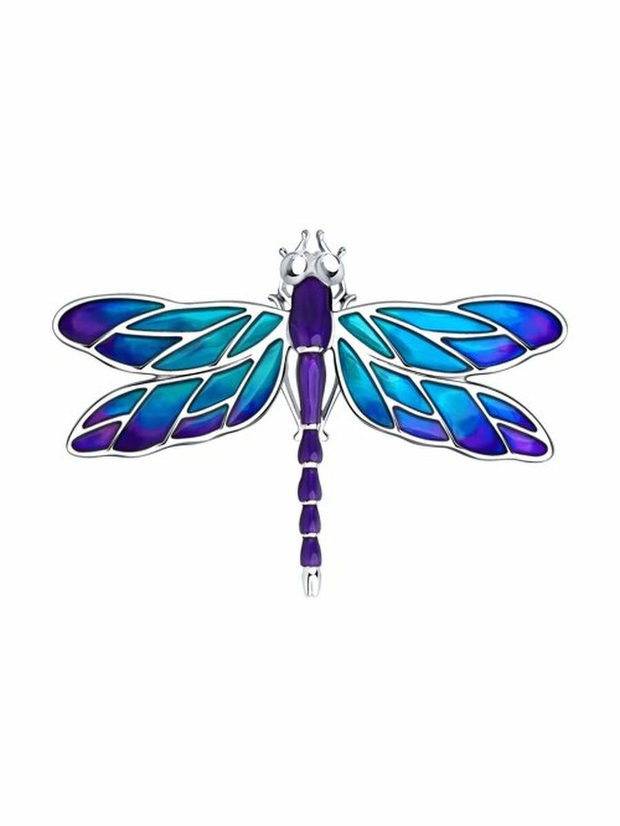 Брошь, серебро, 925 проба, родирование, эмаль