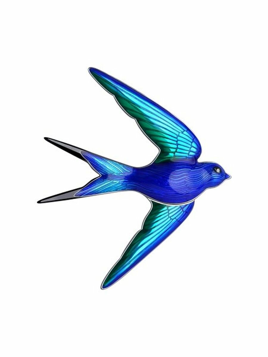 Брошь The Jeweller, серебро, 925 проба, родирование, эмаль