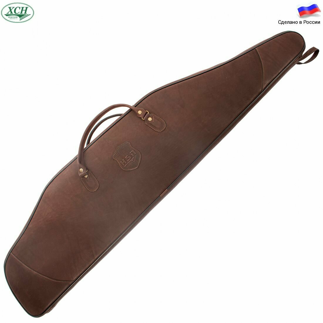 Чехол ружейный кейс 110 см с оптикой Grand ХСН с наплечным ремнём натуральная кожа Коричневый