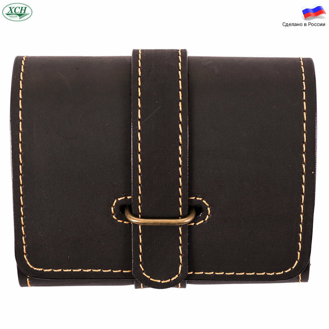Секция патронташ на 12 патронов двухрядная калибр 7.62 ХСН натуральная кожа чёрная