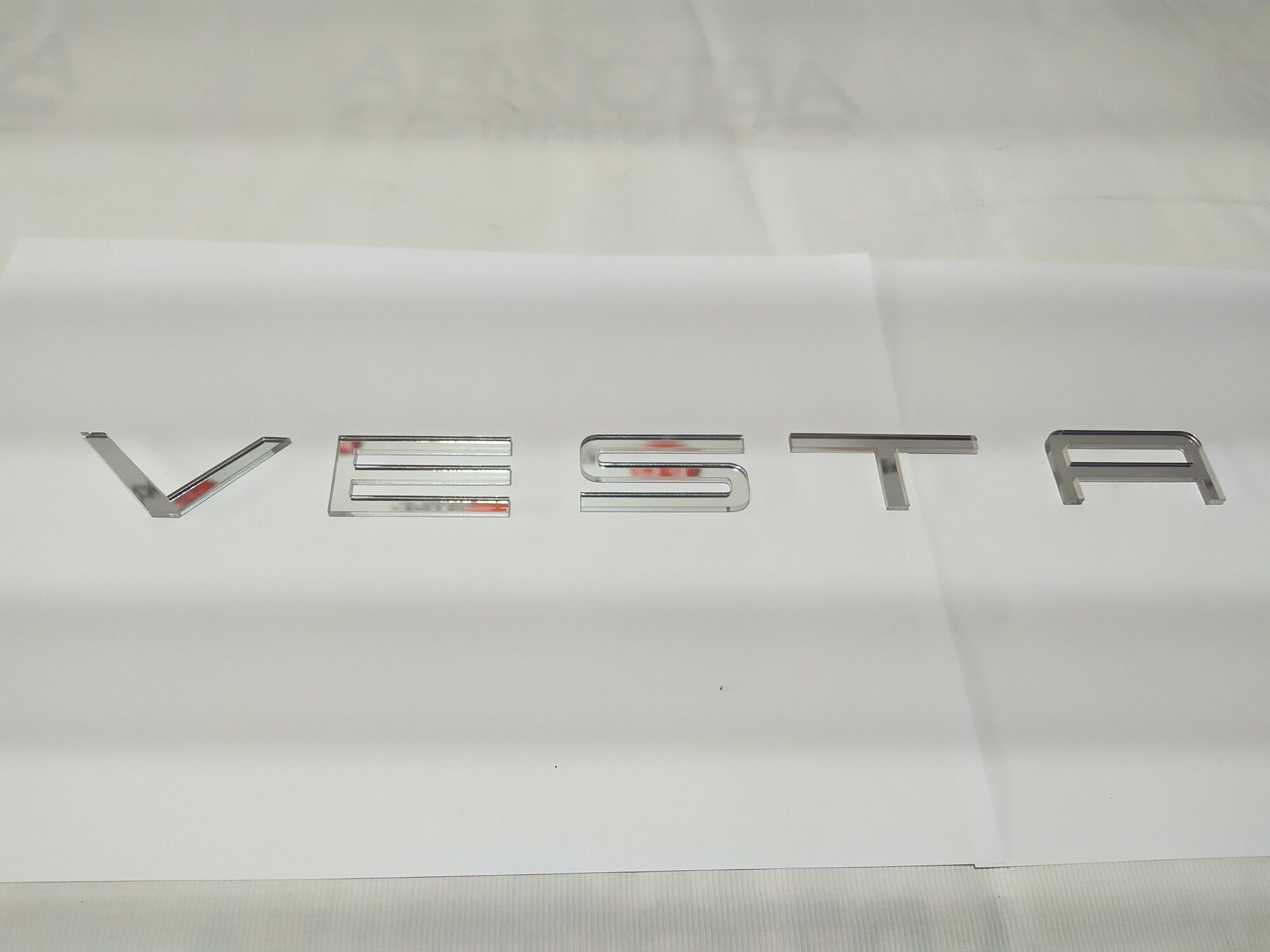Буквы в стиле Porsche для Лада Vesta (Хром)