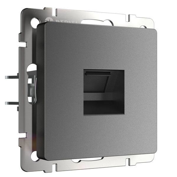Розетка встраиваемая компьютерная одиночная WERKEL Ethernet RJ-45 WL01-RJ-45 / W1181064 графит матовый
