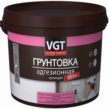 Грунтовка VGT Mini 3кг ВД-АК-0301 Кроющая, Белая для Декоративных Штукатурок / ВГТ Мини.