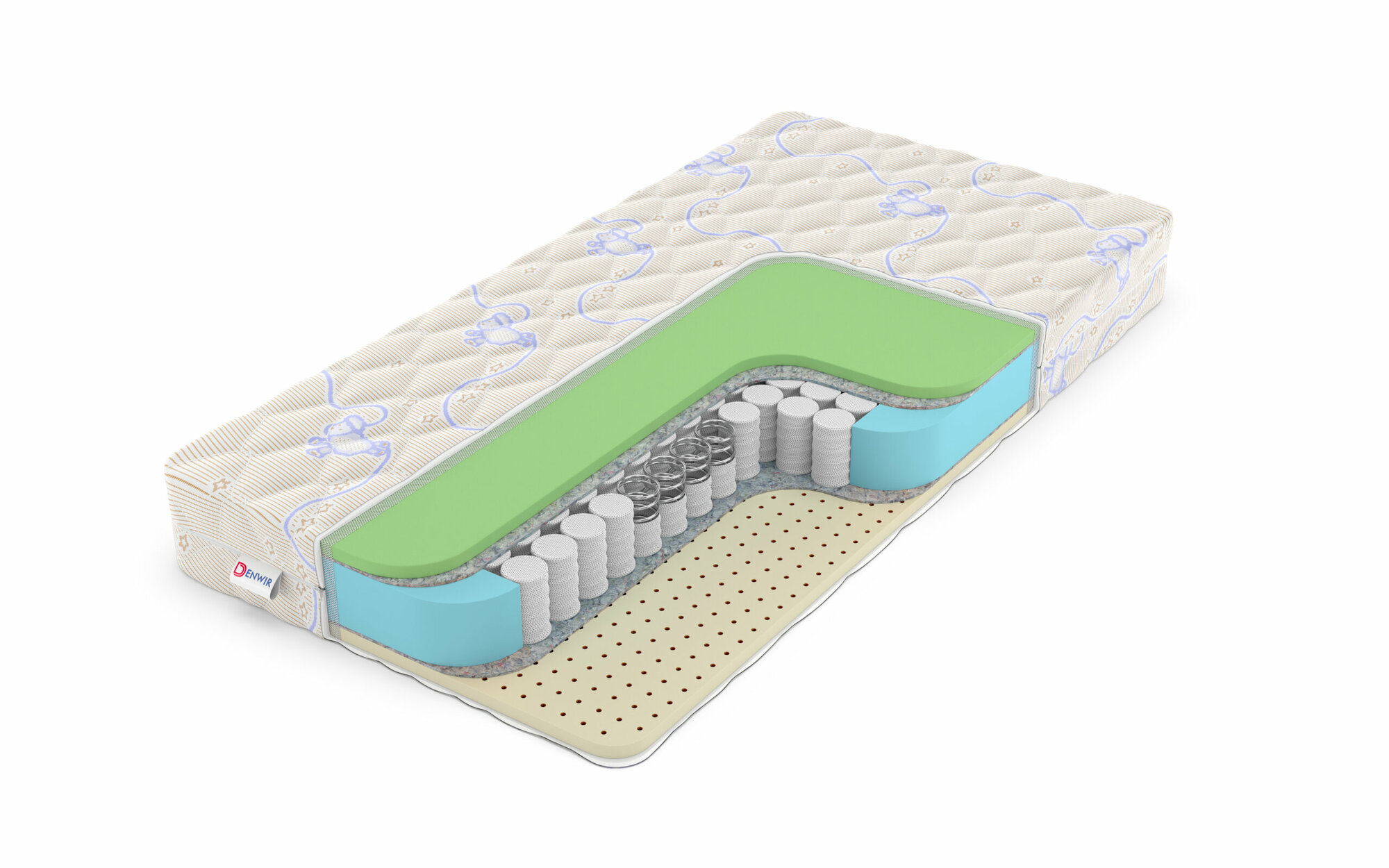 Матрас Denwir Baby Spring Soft Foam 14 70х160 высота 14 см анатомический средней жесткости латексный Независимые