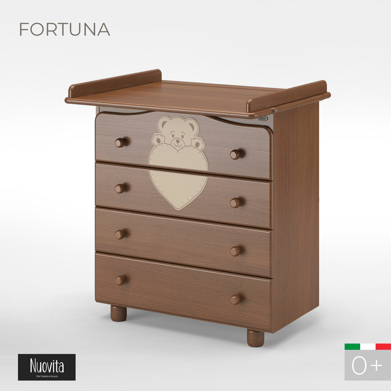 Детский комод пеленальный Nuovita Fortuna (Noce scuro/Темный орех)
