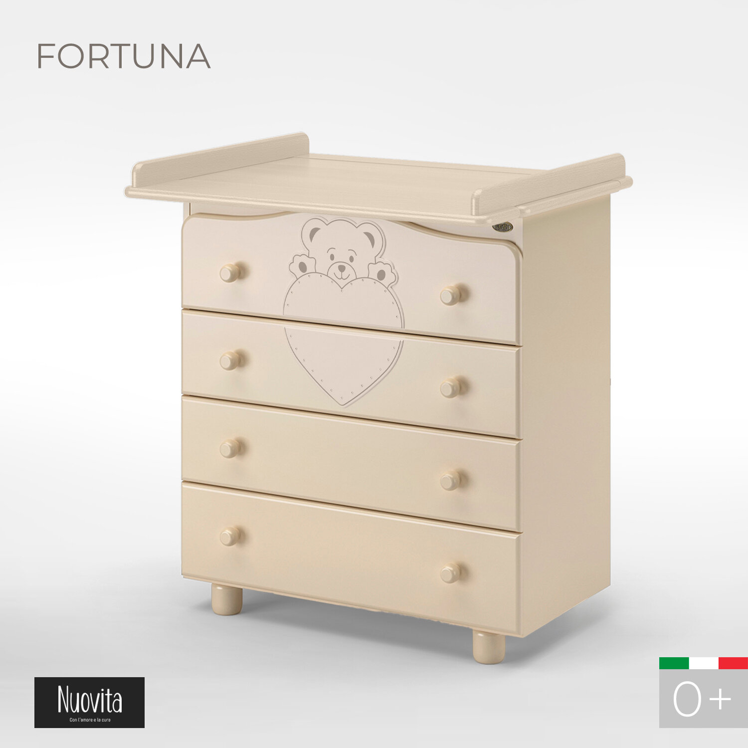 Детский комод пеленальный Nuovita Fortuna (Avorio/Слоновая кость)