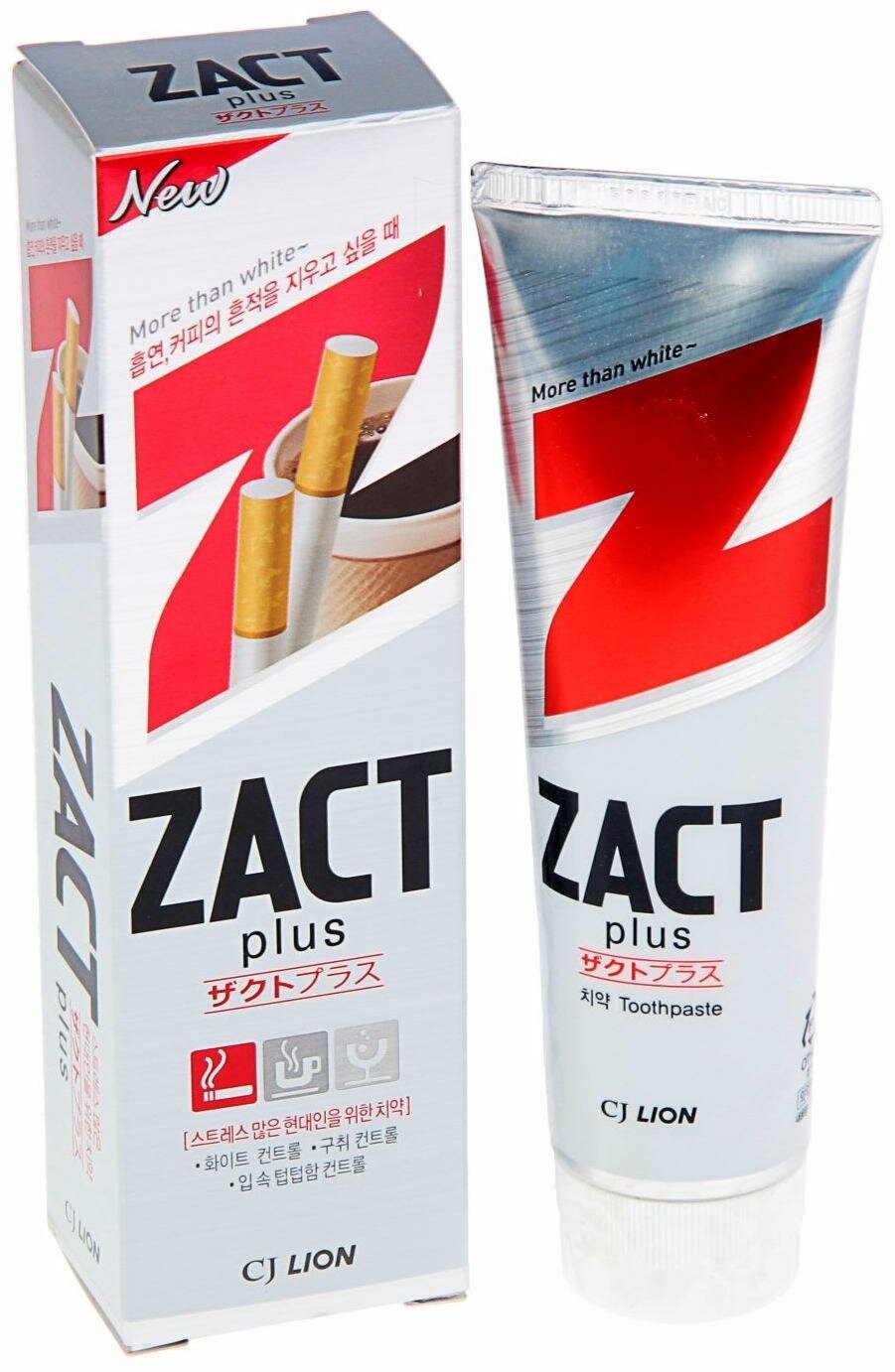 Lion Zact Зубная паста с эффектом отбеливания кофейного и никотинового налета 150 гр