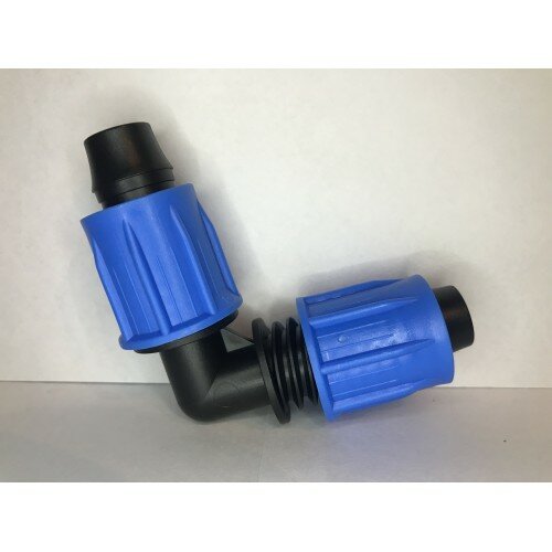 Коннектор угловой с зажимной гайкой для трубки 16мм (EC0216) 20шт