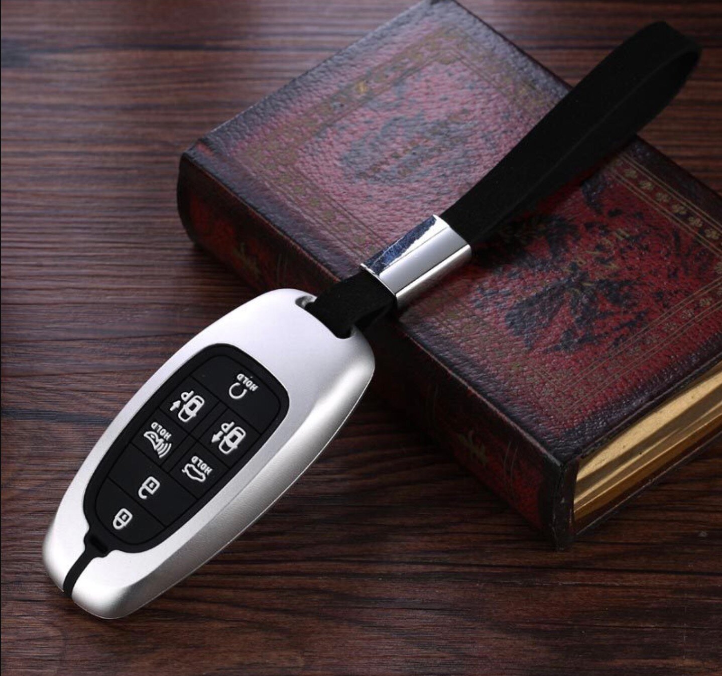 Чехол MyPads для автомобильного смарт ключа Sonata новый Hyundai 2020 21 22 года хендай соната белый корпус, черный силиконовый футляр для CRETA TU.