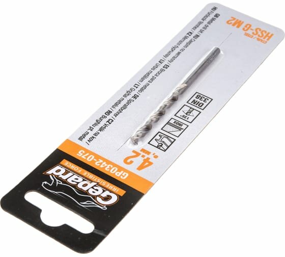 Сверло по металлу спиральное 4,2х43х75 мм HSS-G GEPARD (GP0342-075)