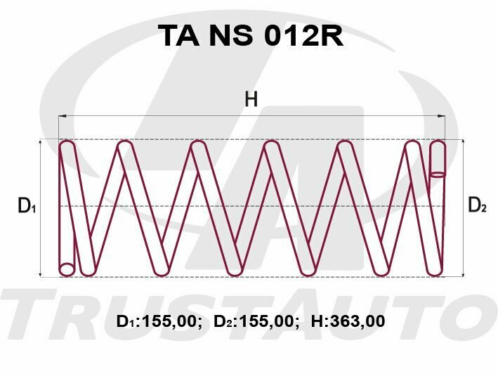Пружина подвески усиленная TrustAuto TANS012R