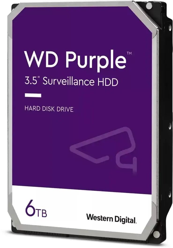 Жесткий диск WD Purple WD64PURZ, 6ТБ, HDD, SATA III, 3.5"