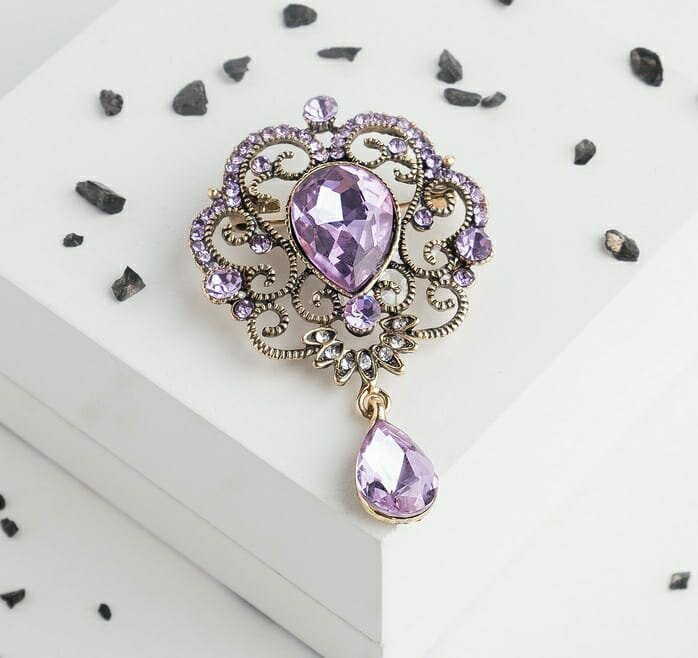 Брошь, стразы, стекло