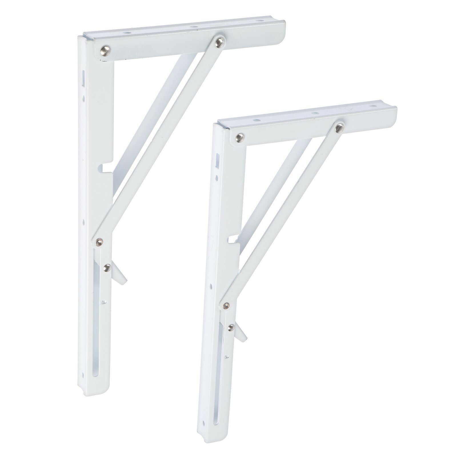 Кронштейн складной для столов и полок тундра, 2 шт, длина 300 мм, сталь, цвет белый, 9302183