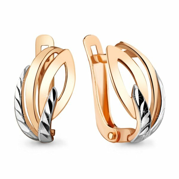 Серьги, красное золото, 585 проба