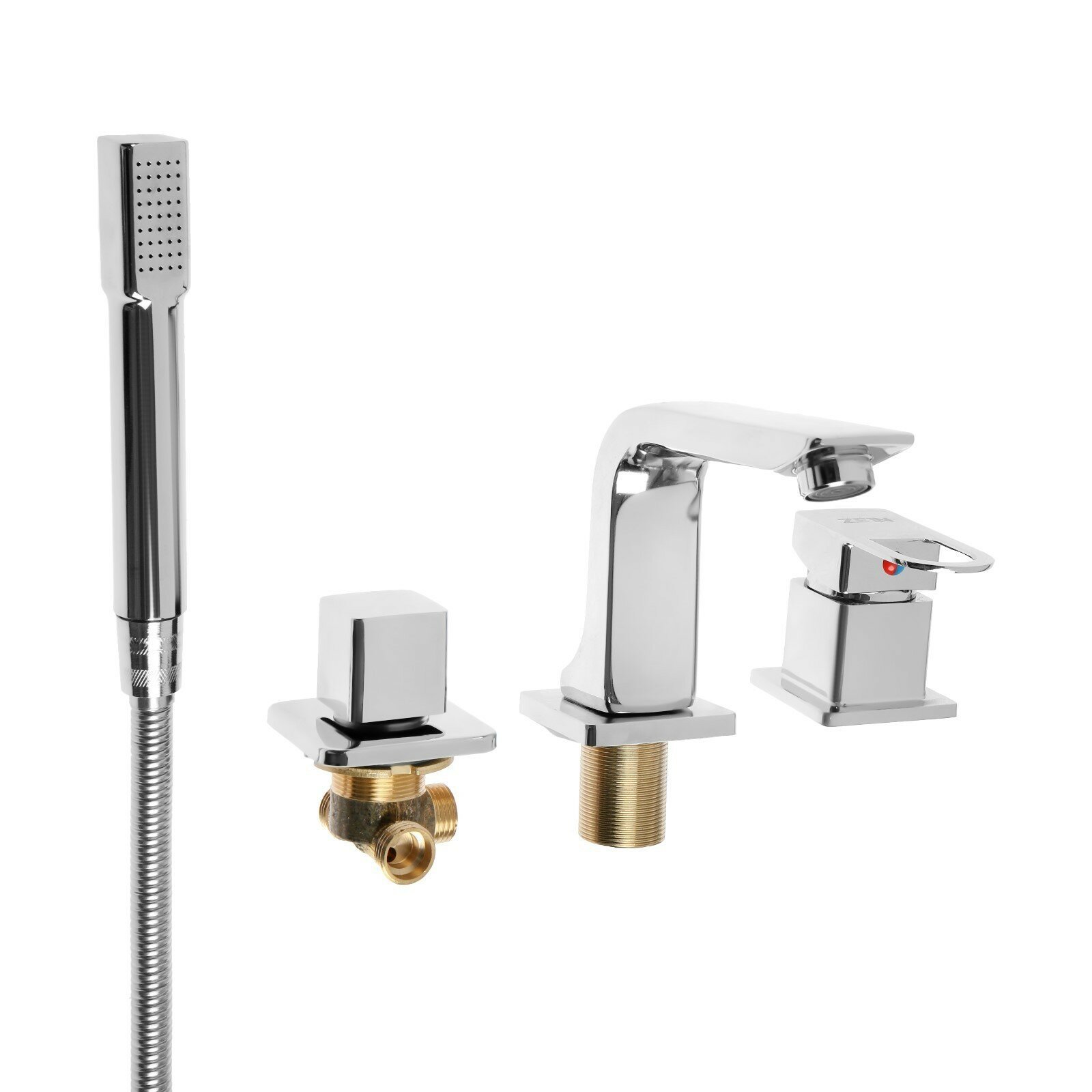 Смеситель на борт ванны ZEIN NB-5, на четыре отверстия, комплект, хром, 9493252