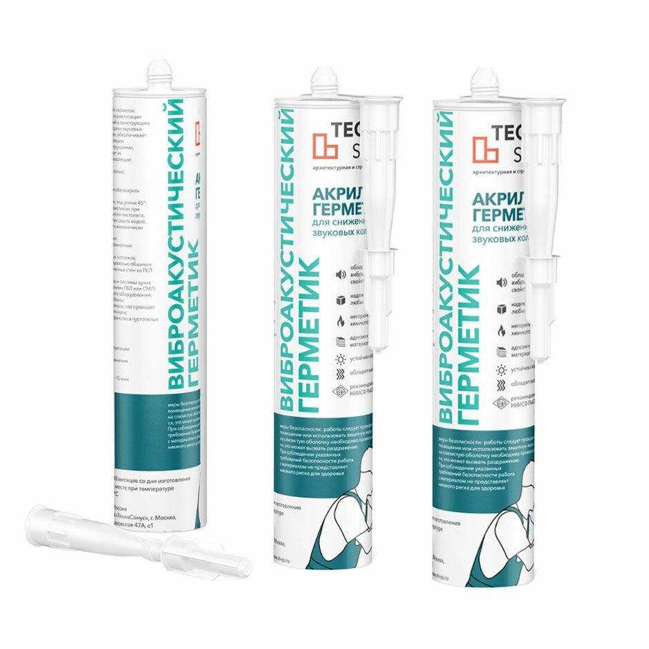 Герметик акриловый звукоизоляционный Sonetic белый 310 мл (3 шт.)