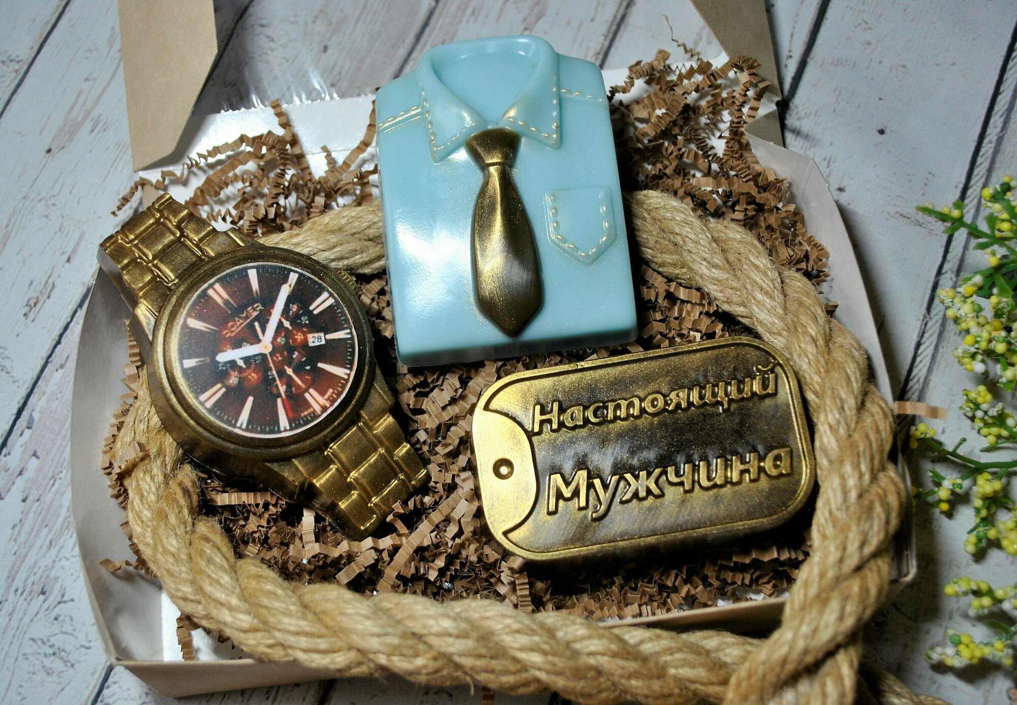 Формы для мыла к 23 февраля "Часы, Рубашка, Жетон", набор -3 шт.