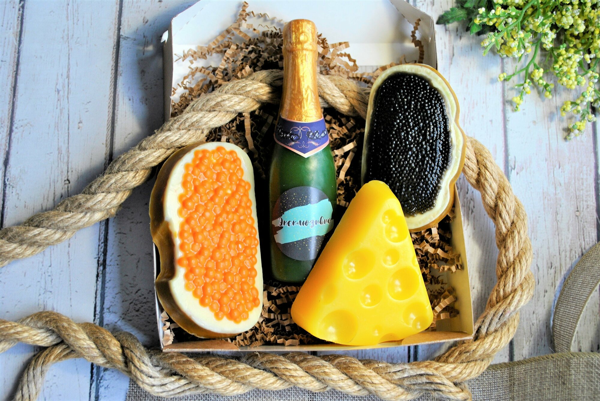 Формы для мыловарения " Икра красная, Шампанское, Икра черная, Сыр"
