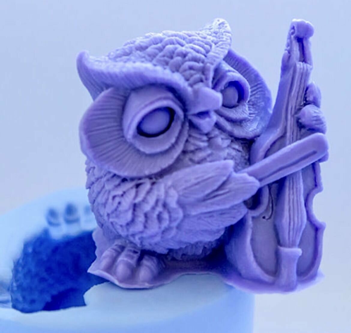 Силиконовая форма для мыла Сова со скрипкой 3D, для свечей, гипса 1шт 6 * 4,5 * 4,5см