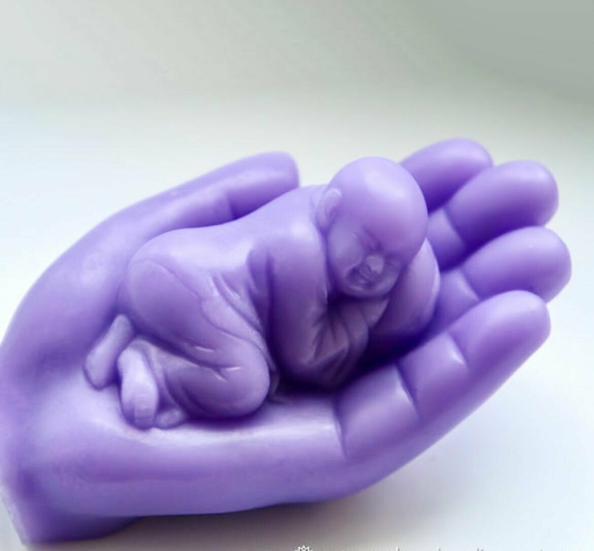 Силиконовая форма для мыла Будда на ладони 3D, для свечей гипса 1шт, 10,5 х4,5 х 7 см