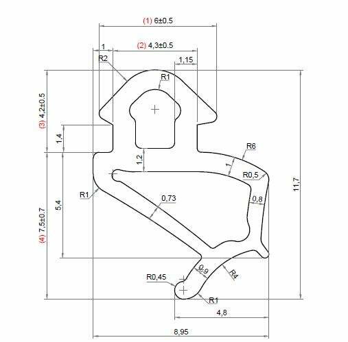 (SCLVK10G) Уплотнитель для профиля VEKA 254 (створка), EPDM, серый, 400 м