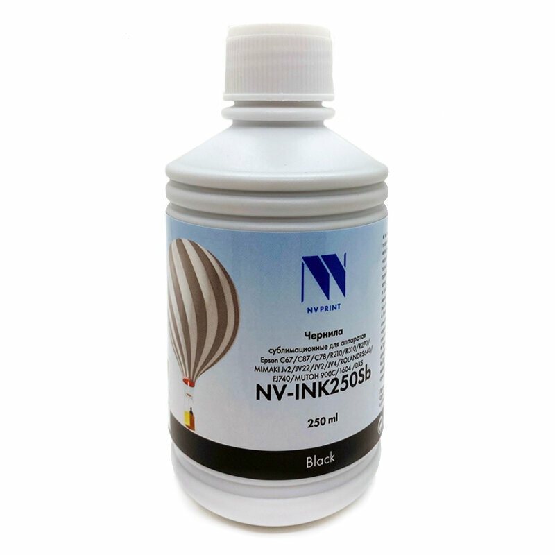 Сублимационные чернила NV Print INK250BkSb Black для принтеров Epson / Mimaki / Mutoh / Roland / 250ml