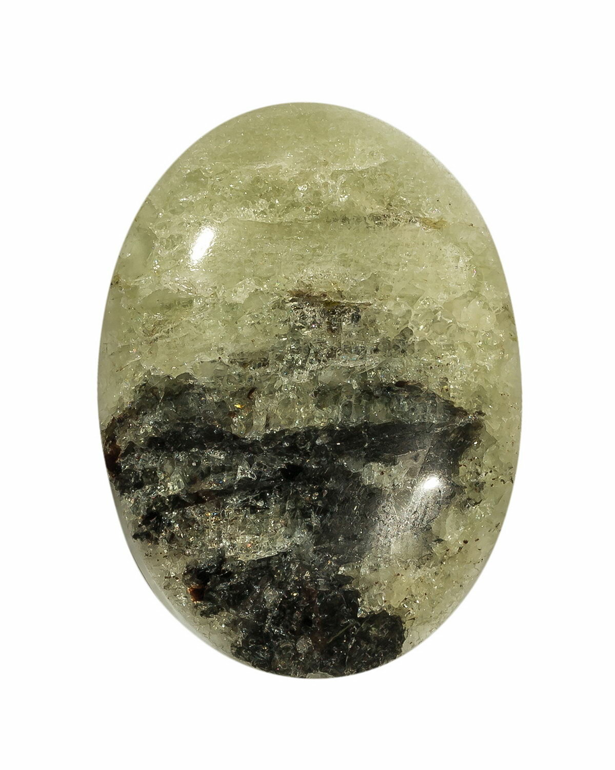 Кабошон апатит 50х37х6 мм. (Россия, Хибины)