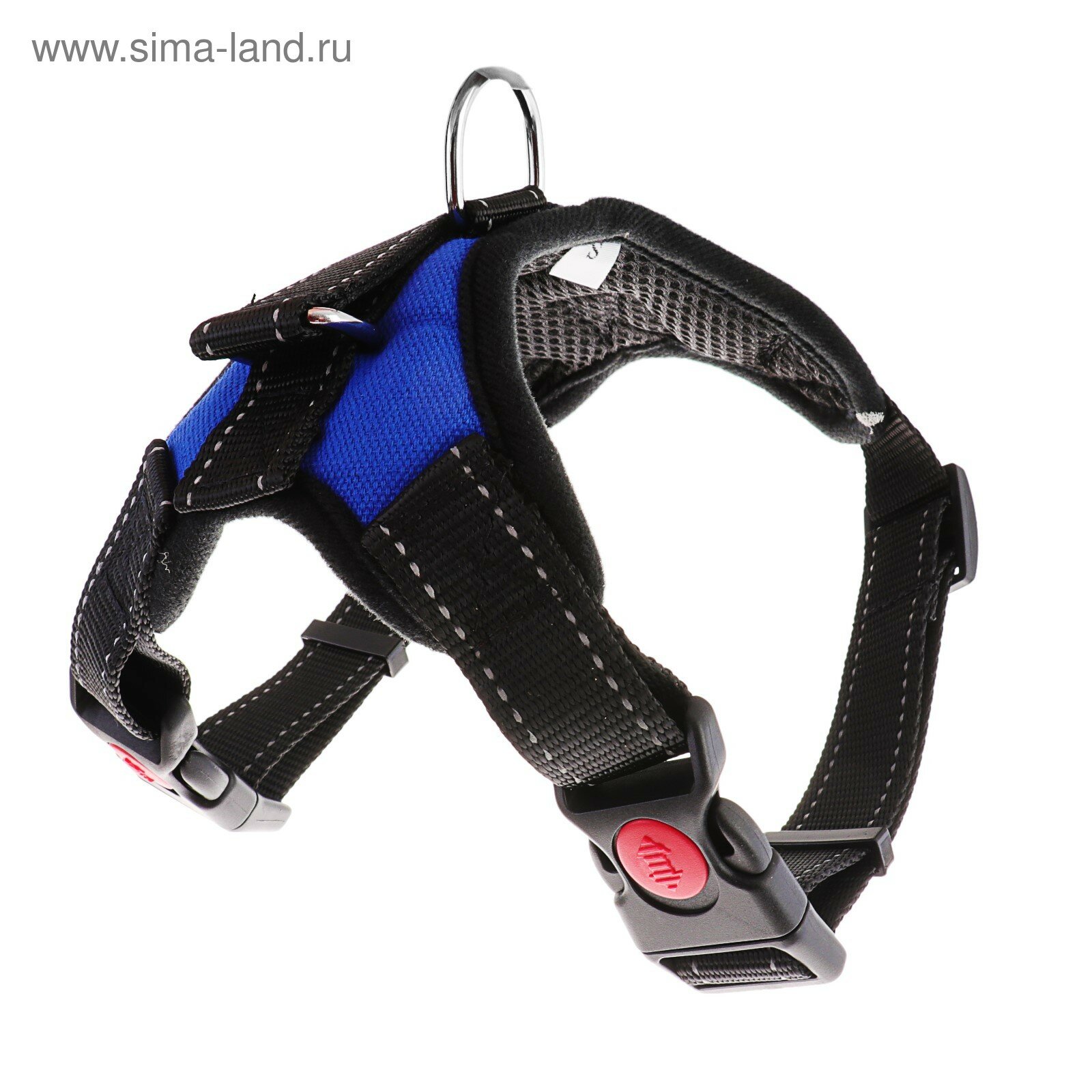 Шлейка мягкая светоотражающая, размер XL, расширенная, синяя, 3811650