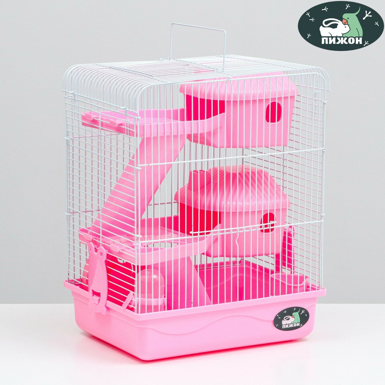 Клетка для грызунов "Пижон", двухэтажная с наполнением 31 х 24 х 40 см, розовая, 7861045