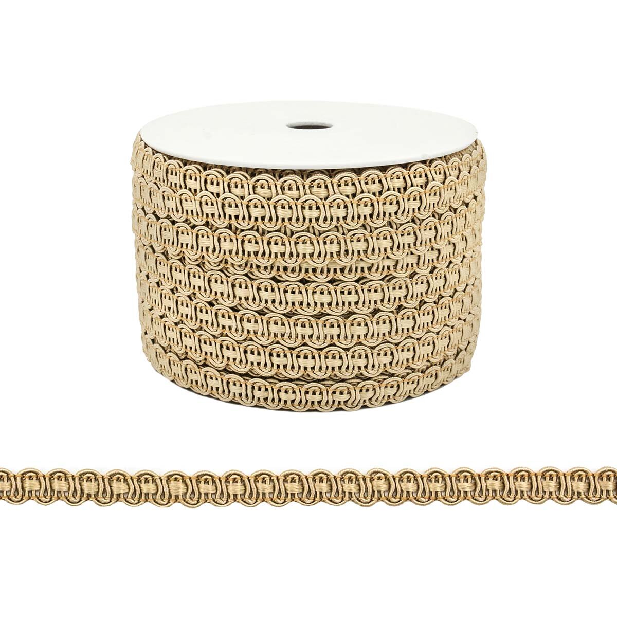 Тесьма декоративная отделочная Протос, 07-8021, 8мм*40м (05 бежевый)