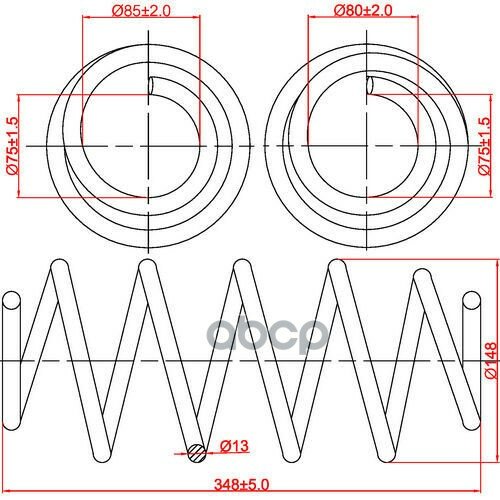 Пружина подвески передней Skoda Octavia/Yeti, VW Caddy III/ Golf Plus/Golf V/VI/Jetta, L348-D148-t13 Zikmar арт. Z48012R