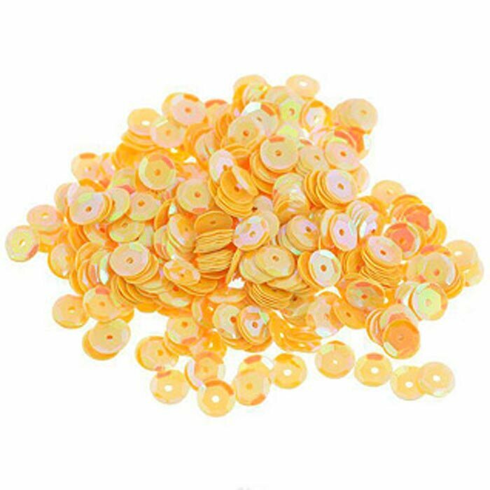 Пайетки граненые GR6-91 желтый перламутровый цвет 6 мм 10 г, цена за 1 уп.