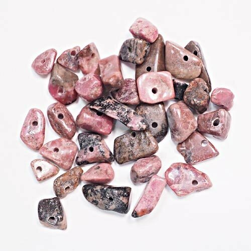 Натуральная бусина Родонит 0010131 крошка 10 г, цена за 1 уп.