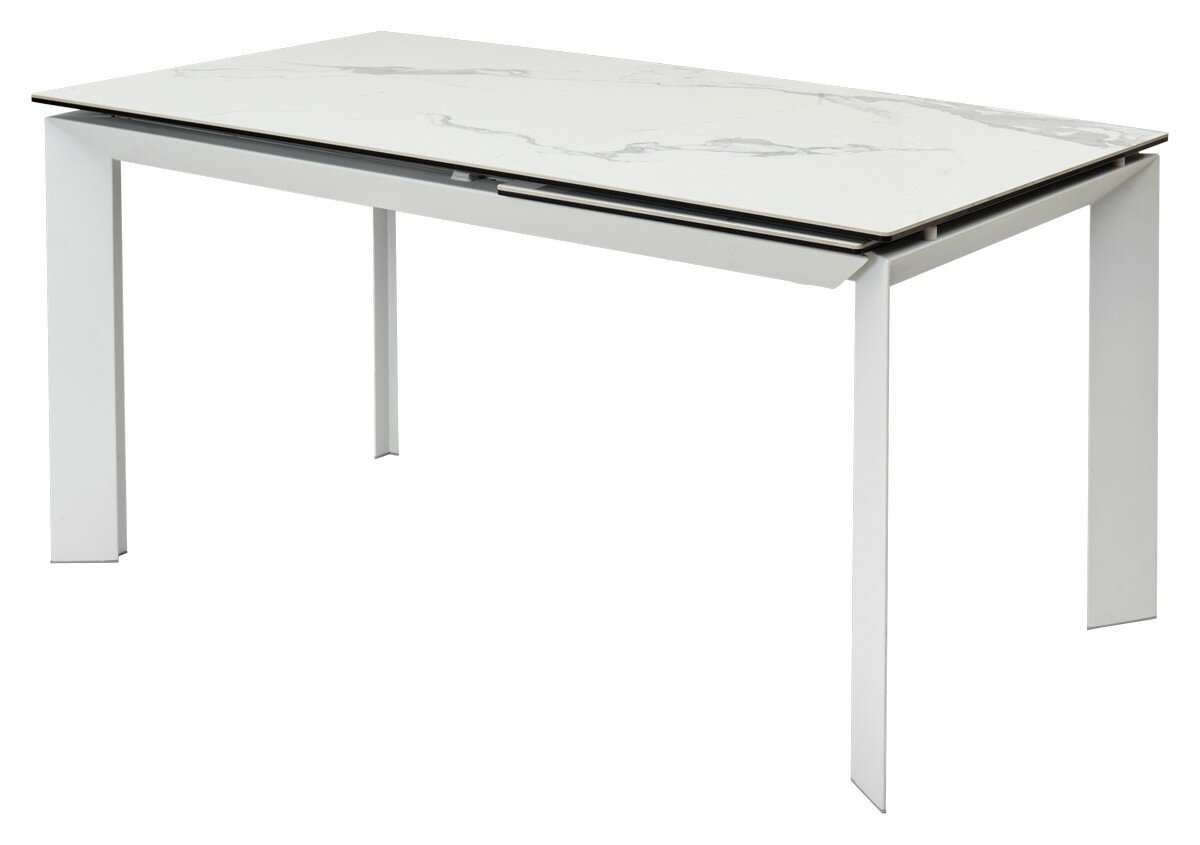 Стол CREMONA 140 MATTE STATUARIO M CITY белый, металл и керамика, прямоугольная столешница, ножки