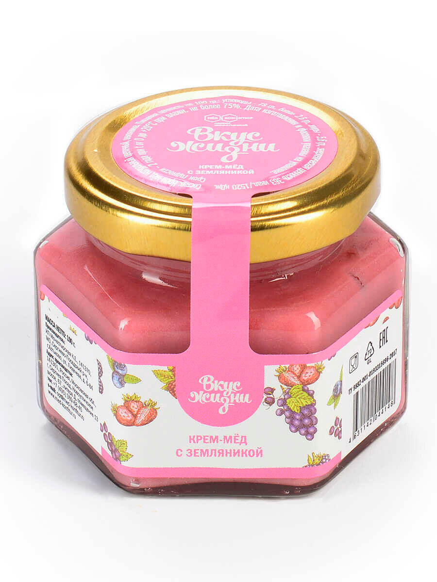 Крем-мёд с земляникой Вкус Жизни 150 гр