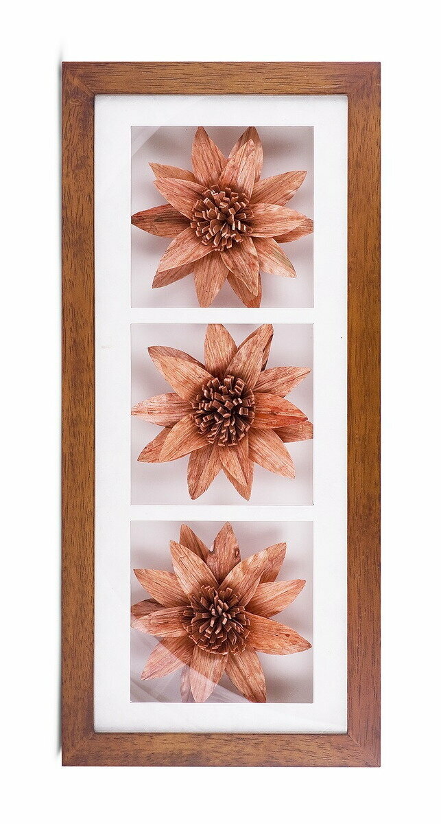 Панно настенное цветы из сухоцветов в деревянной рамке со стеклом