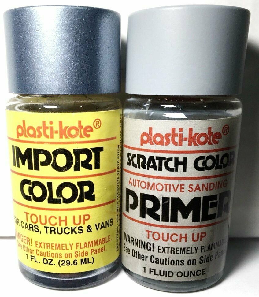 RXA Краска для Renault (Рено) Bleu Acier голубой металлик перламутр + Грунт Серый - набор 30 мл+30 мл с кисточками для сколов царапин и повреждений