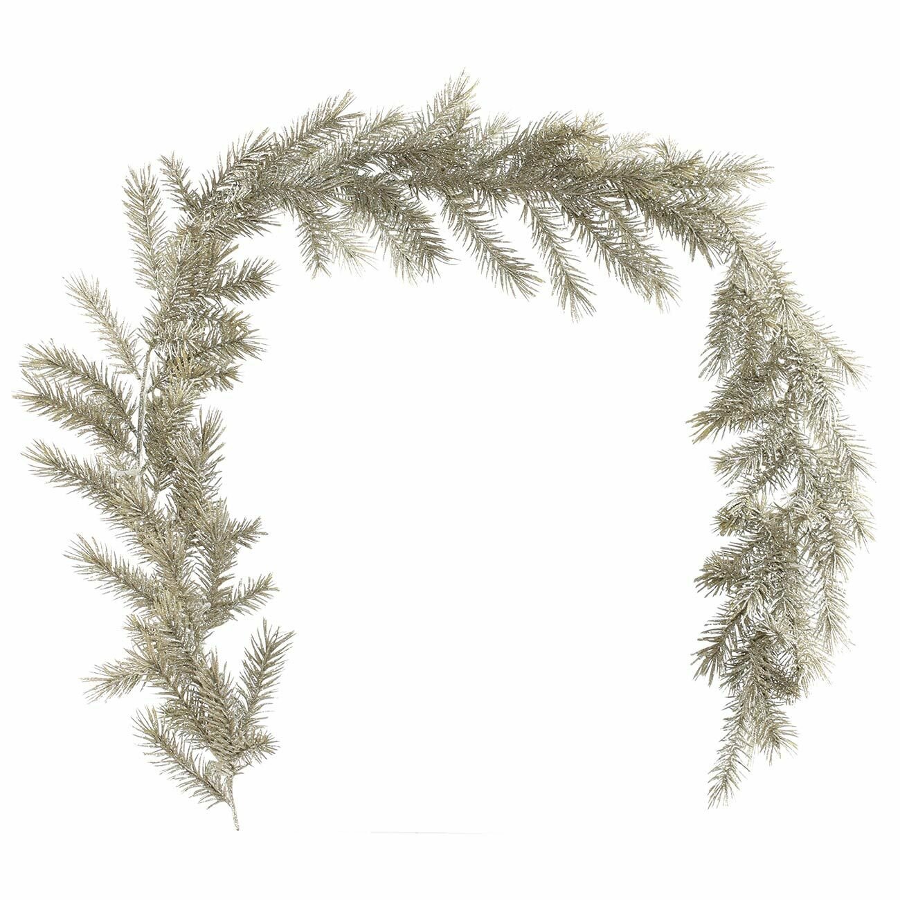 (W)Ветка-гирлянда, 1,5 м, с подсветкой, пластик, шампань, Еловая ветвь с блестками, Light decor, Kuchenland