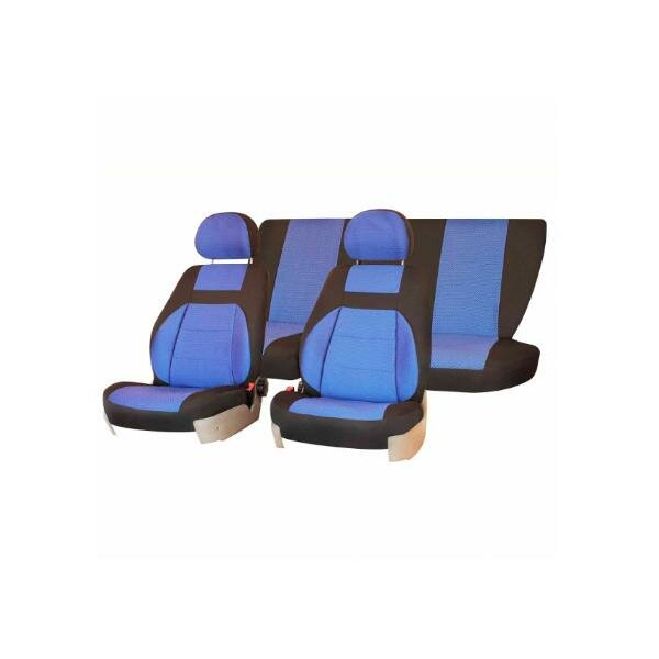 Чехлы сиденья LADA PRIORA 2008-2013 хэтчбек Жаккард 12 предм. SKYWAY Синий