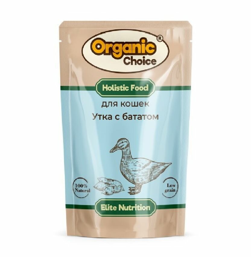 Organic Сhoice Консервы для кошек Утка с бататом в соусе, 85 г