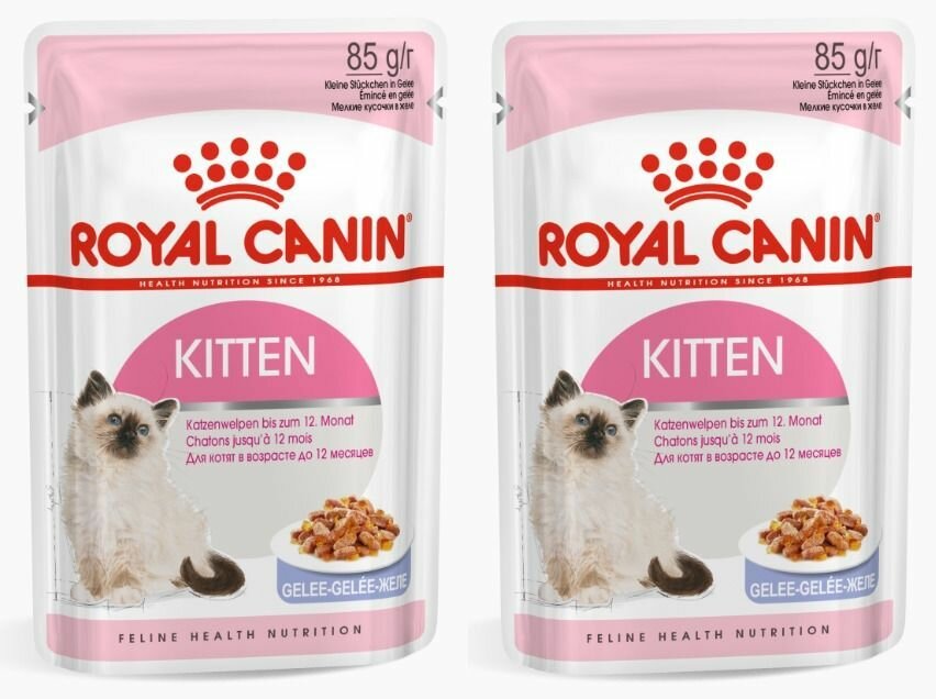 Royal Canin Влажный корм для котят в возрасте до 12 месяцев Kitten, желе, 85 г, 2 шт