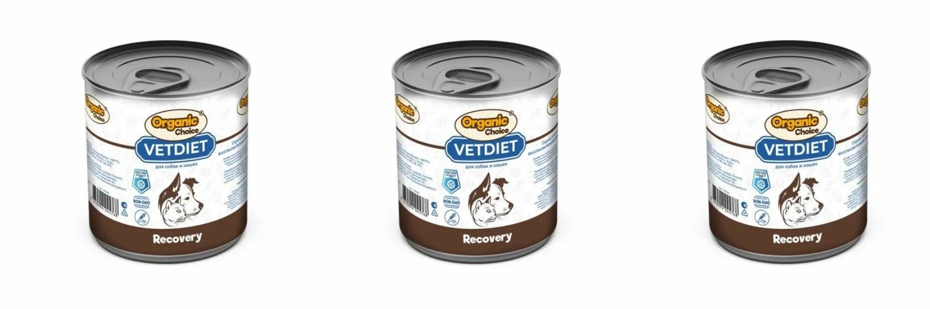 Organic Сhoice Консервы для собак и кошек восстановительная диета Vet Recovery 340 г , 3 шт