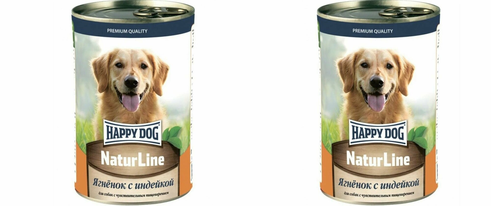 Happy Dog консервы для собак ягненок с индейкой, 410 г, 2 шт